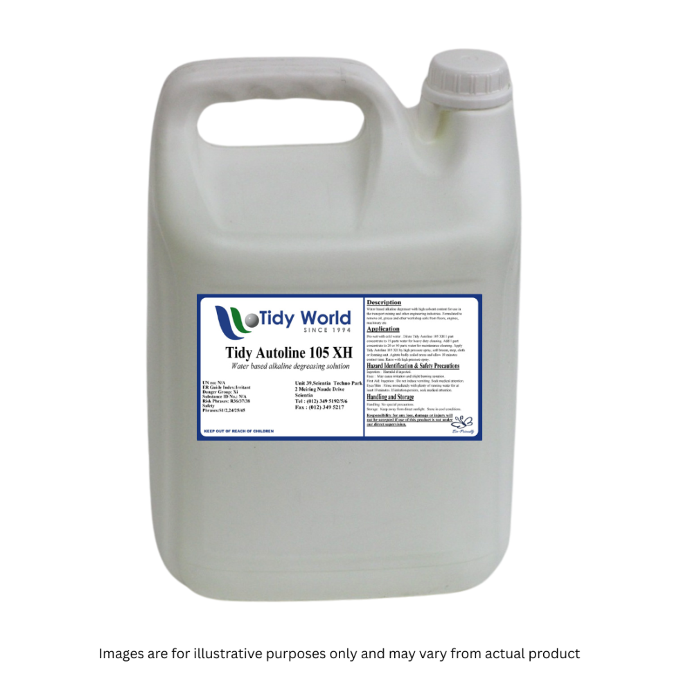 TIDY AUTOLINE 105XH | WATER BASED ALKALINE DEGRASING SOLUTION-5L | Tidy ...